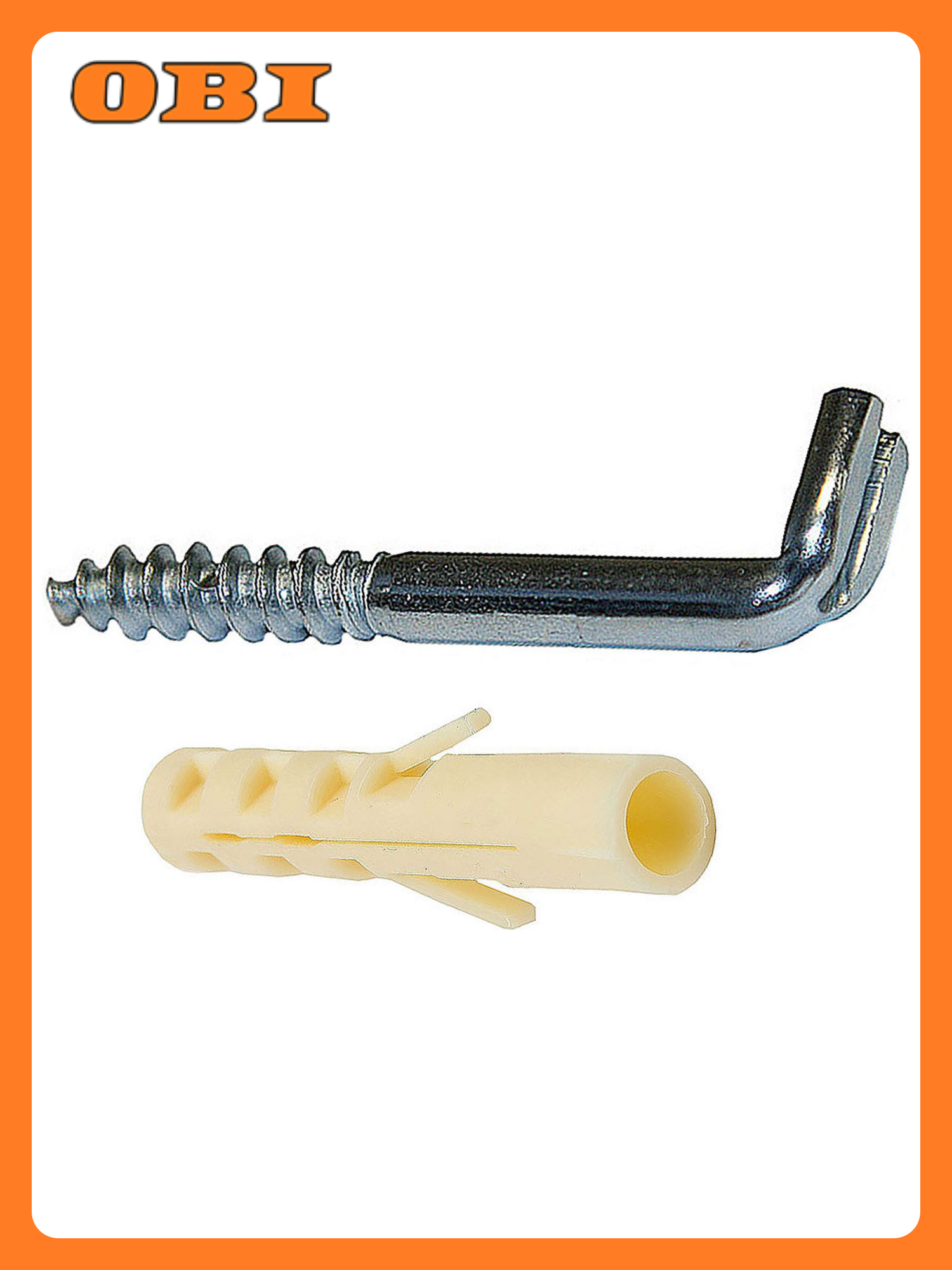 Крюк-шуруп Европартнер, нержавеющая сталь, оцинкованный, 6x80 мм, 2 шт.