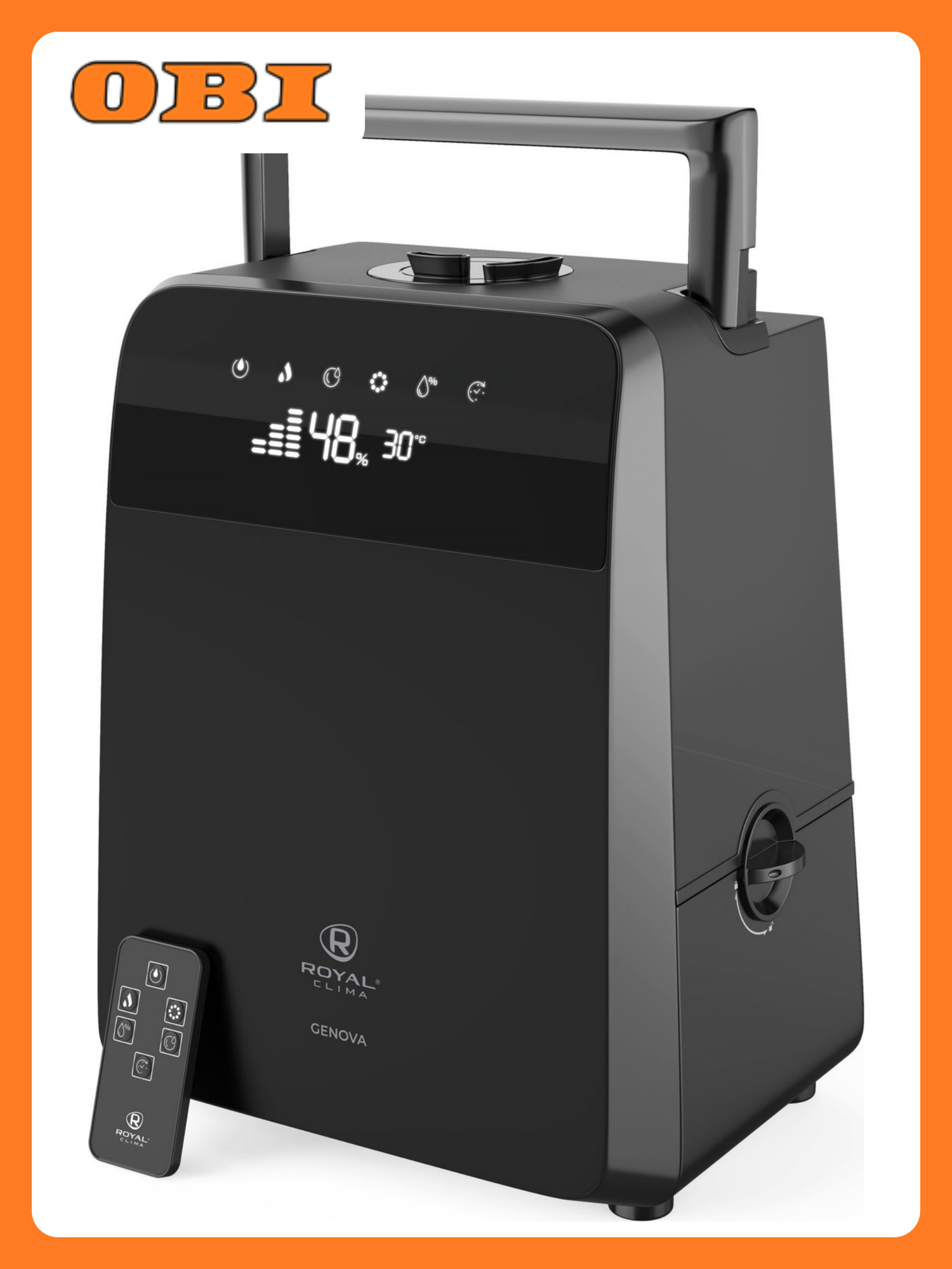 Увлажнитель воздуха ультразвуковой ROYAL Clima GENOVA черный 26,2х35,6 см