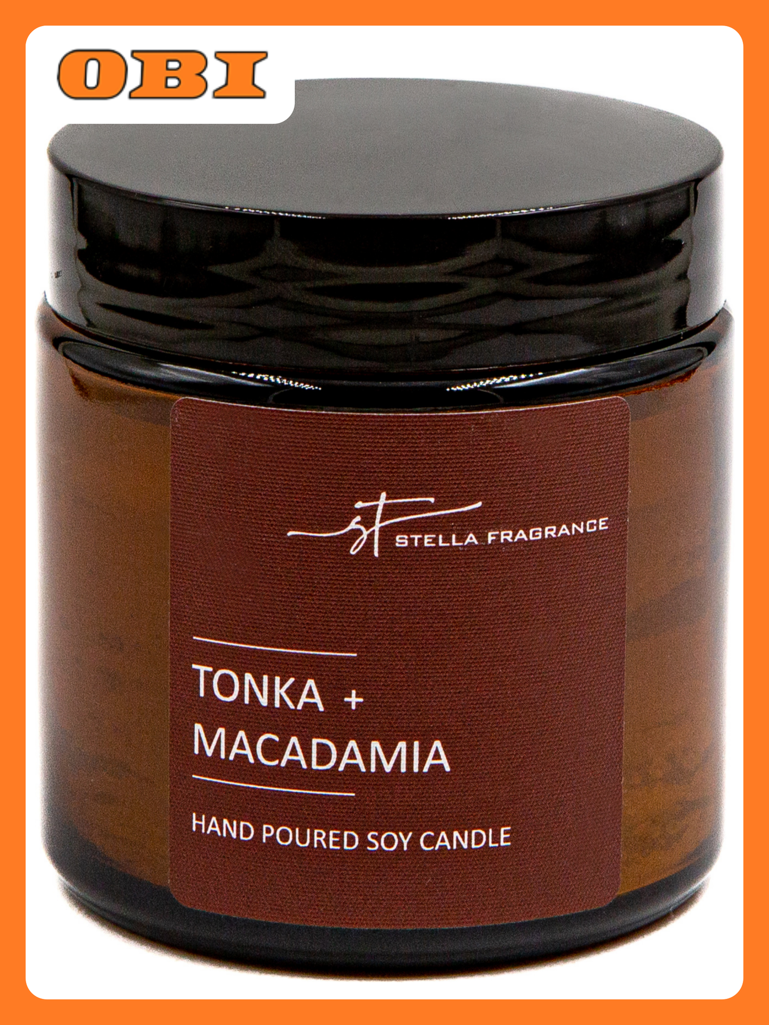 Свеча Stella Fragrance Tonka Macadamia, цилиндрическая, 90 г