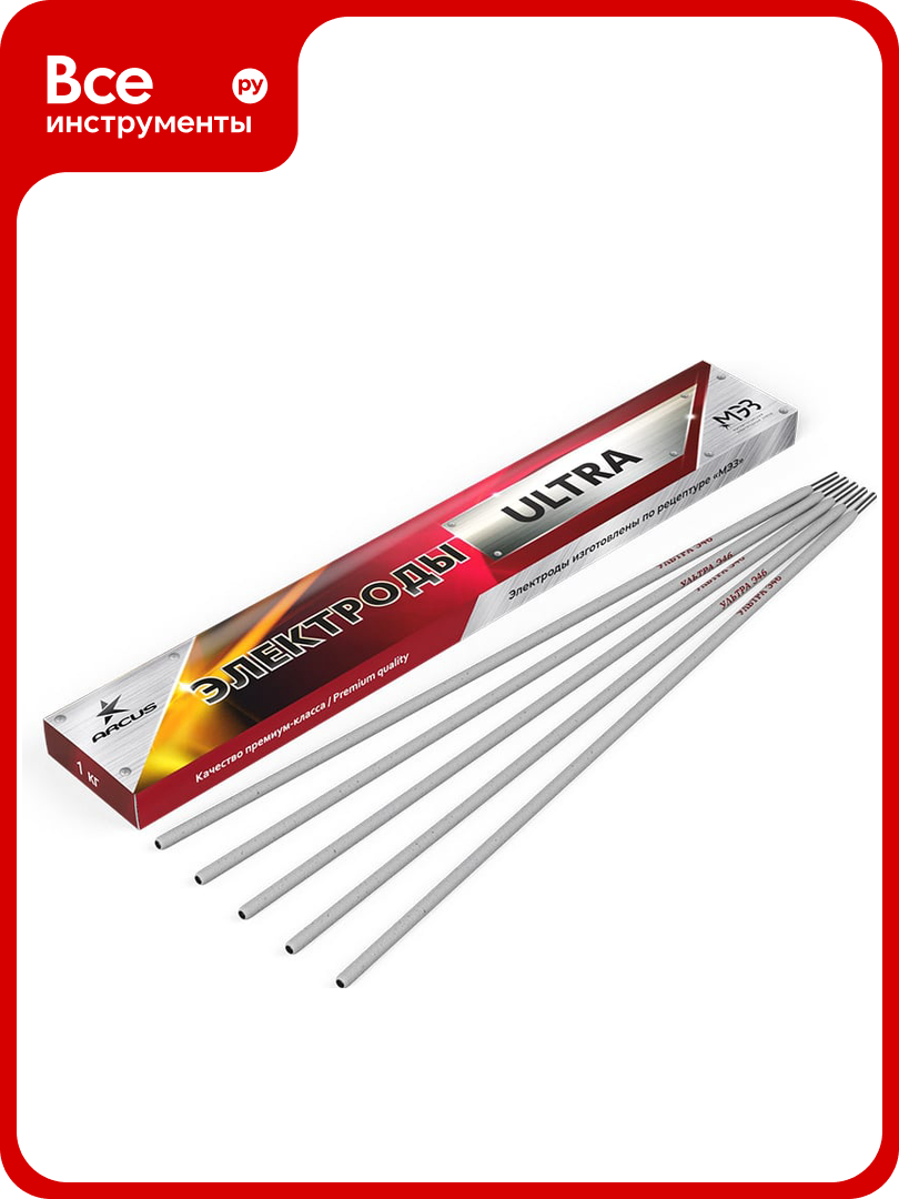 Электрод, ультра, ультра (2 мм, 1 кг) МЭЗ Ц0040182, низкоуглеродистых марок стали, любых сварочных аппаратов