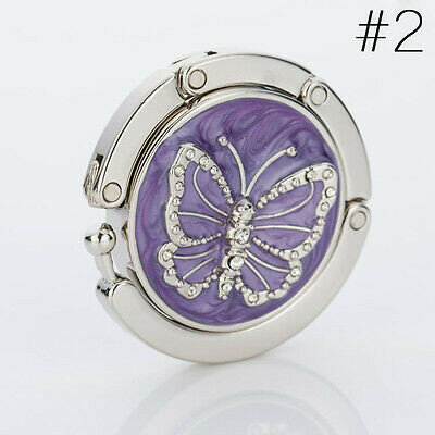 Привлекательная портативная складная сумка-тоут с крючком в виде бабочки, фиолетовая