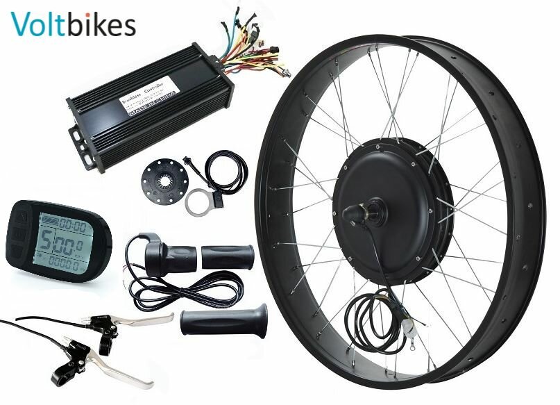 Мотор-колесо для фэтбайка заднее , 24" 1500Вт, KT LCD 5, 170мм, прямой привод, набор (KT-DDK)