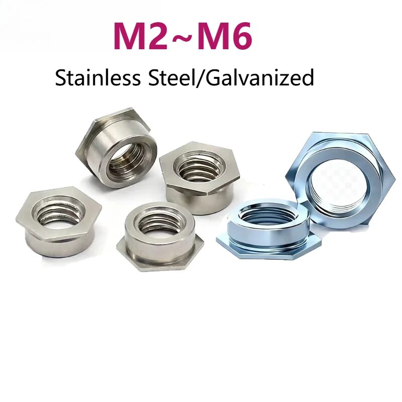 Самозажимные промывочные гайки из нержавеющей стали M2-M6 M4-2(30pcs), Galvanized