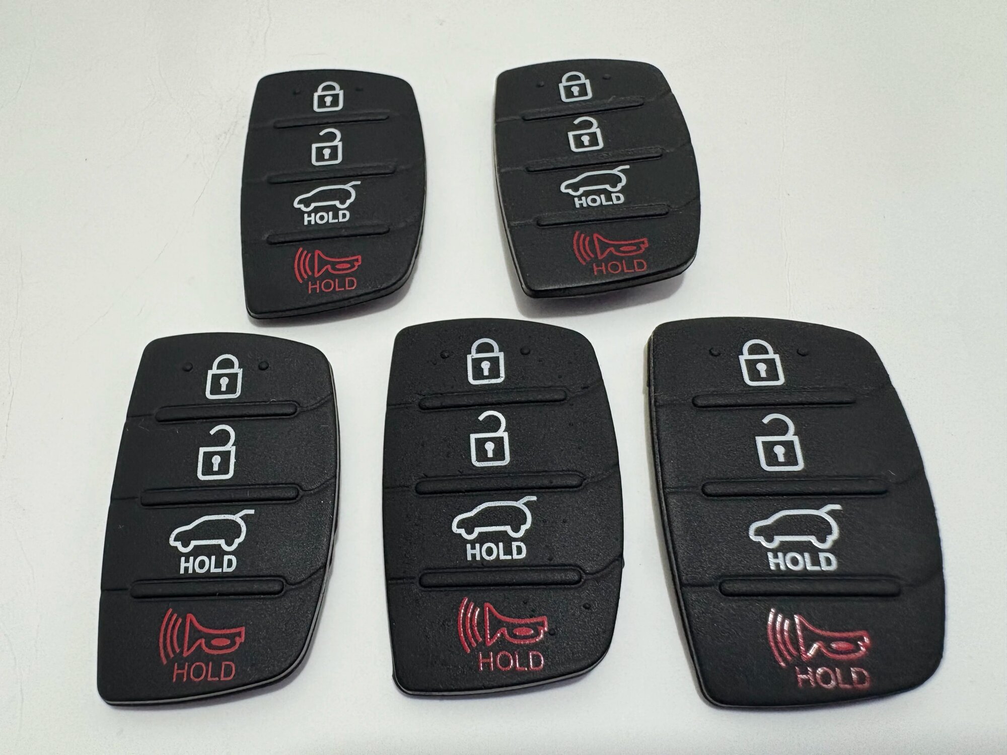 Накладка на ключ Hyundai Kia 4 кнопки, 5 шт, черный