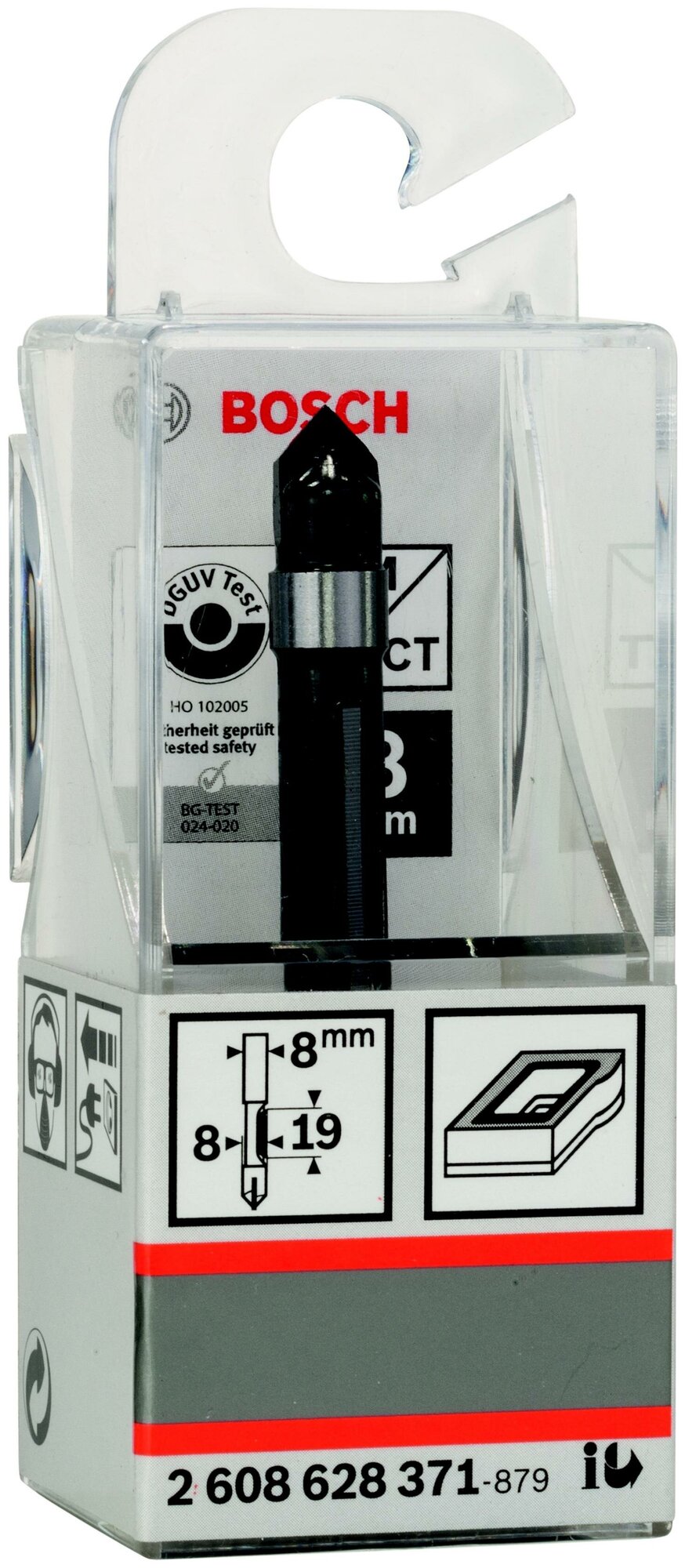 Фреза BOSCH 2608628371, пазовая, твердосплавная, хвостовик 8 мм