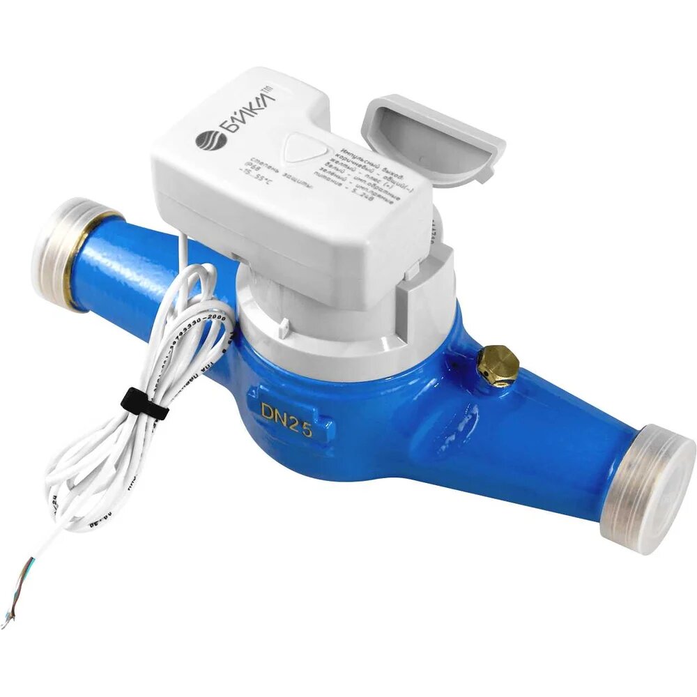 Счетчик воды многоструйный с импульсным выходом байкал DN 25 L-260 для холодной и горячей воды (до 50°С) с КМЧ с обратным клапаном С-400 "Байкал"-25-И-260-В