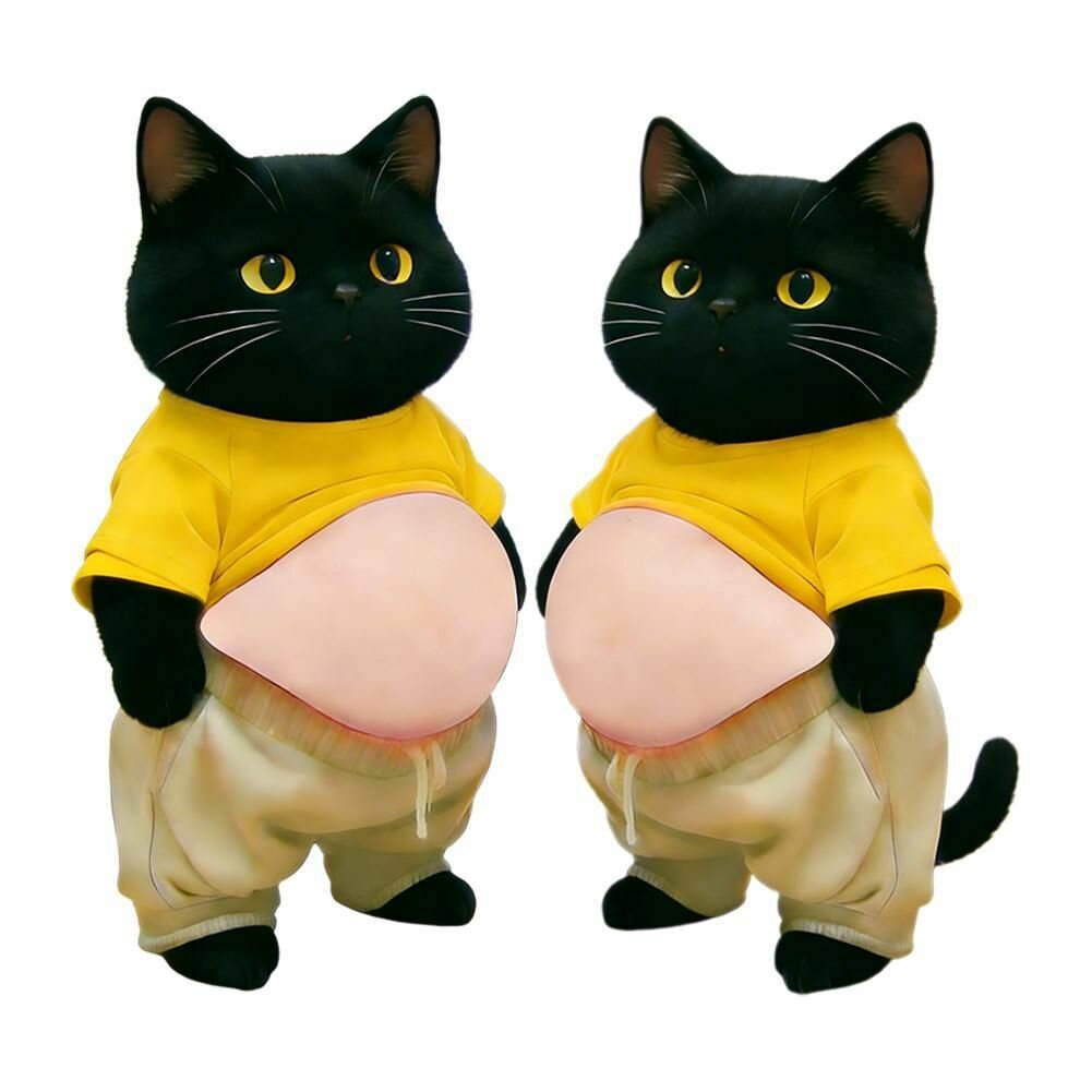 3D милая кошечка, эластичная наклейка на большой живот, противоударная игрушка, средство для снятия стресса.