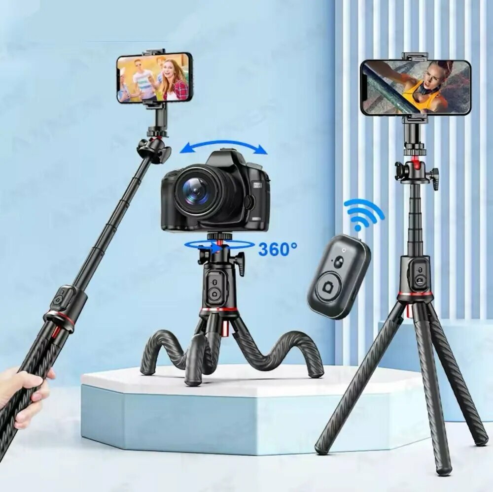 Штатив осьминог , для мобильных телефонов и фотоаппаратов , Может быть продлен + Bluetooth-пульт дистанционного управления