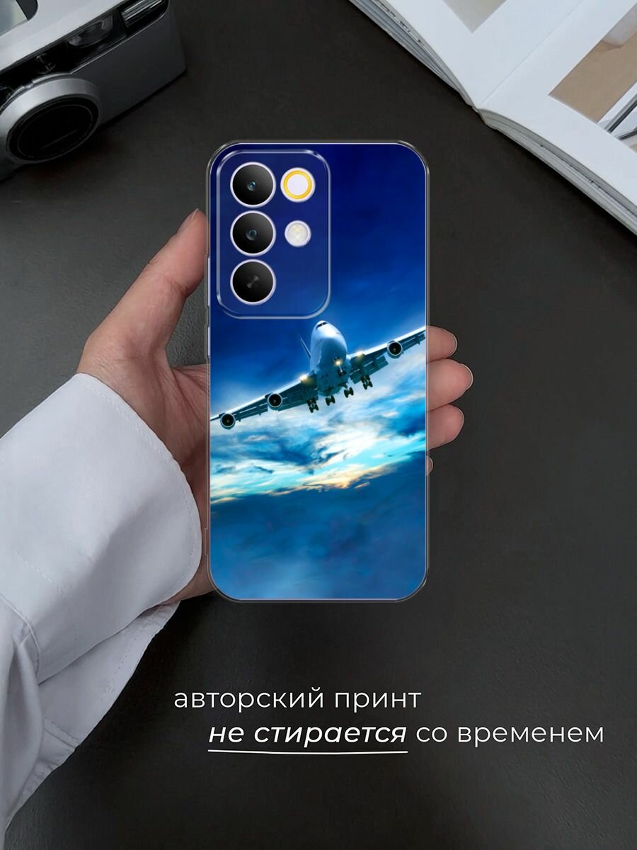 Чехол на Realme C85 Pro / Реалми C85 Про с принтом Самолет в небе — фото 1