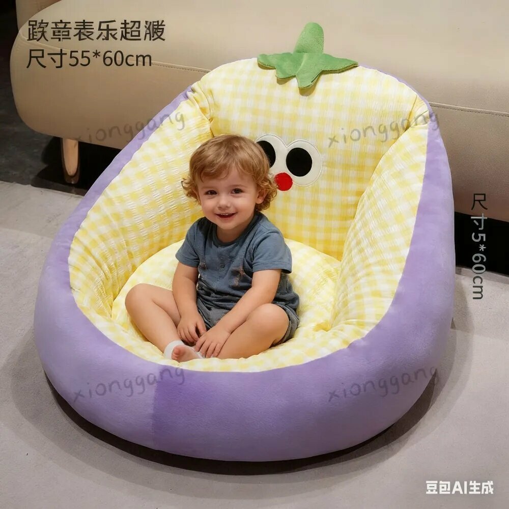 Кресло-мешок Трон, Капвелюр, Размер XXL, желтый, фиолетовый