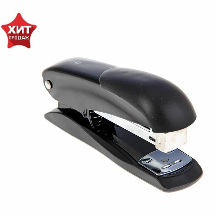 Степлер Lamark № 24-6, 26-6, встроенный антистеплер, индикатор скоб, до 20 л, металлический корпус, чёрный