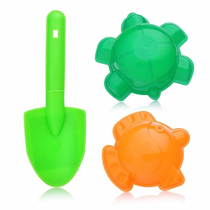 Песочный набор Green Plast 2 формочки и совочек, 19 см, в сетке