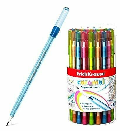 Карандаш сегментный Erich Krause Caramel, сегментный, цвет корпуса оранжевый 44966