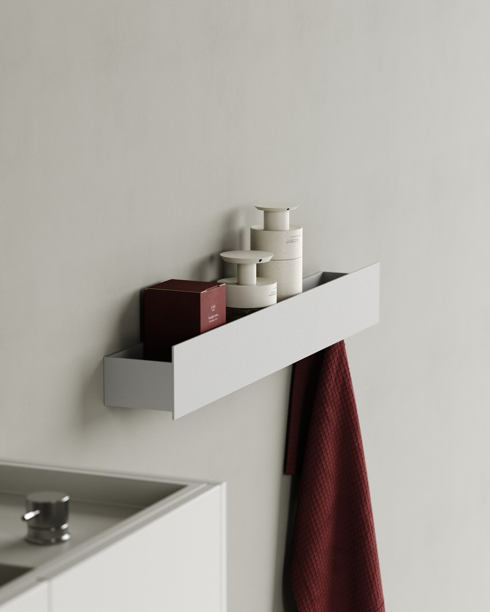 Полка в ванную для хранения с крючками Tezza Lava