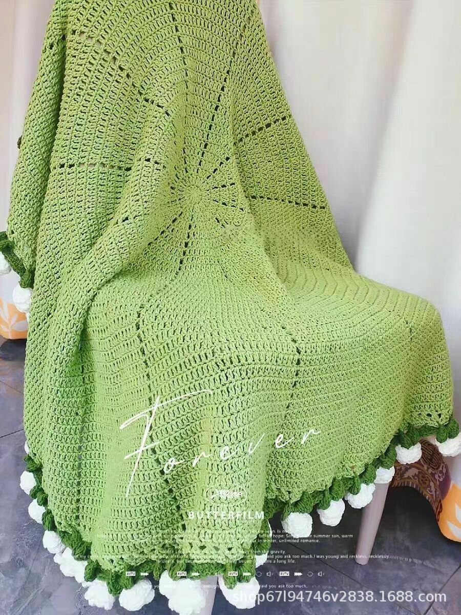 Набор для самостоятельного изготовления пледа с букетом роз, молочный хлопковый пряжа, ручная вязка, цветочный плед, подарок для девушки