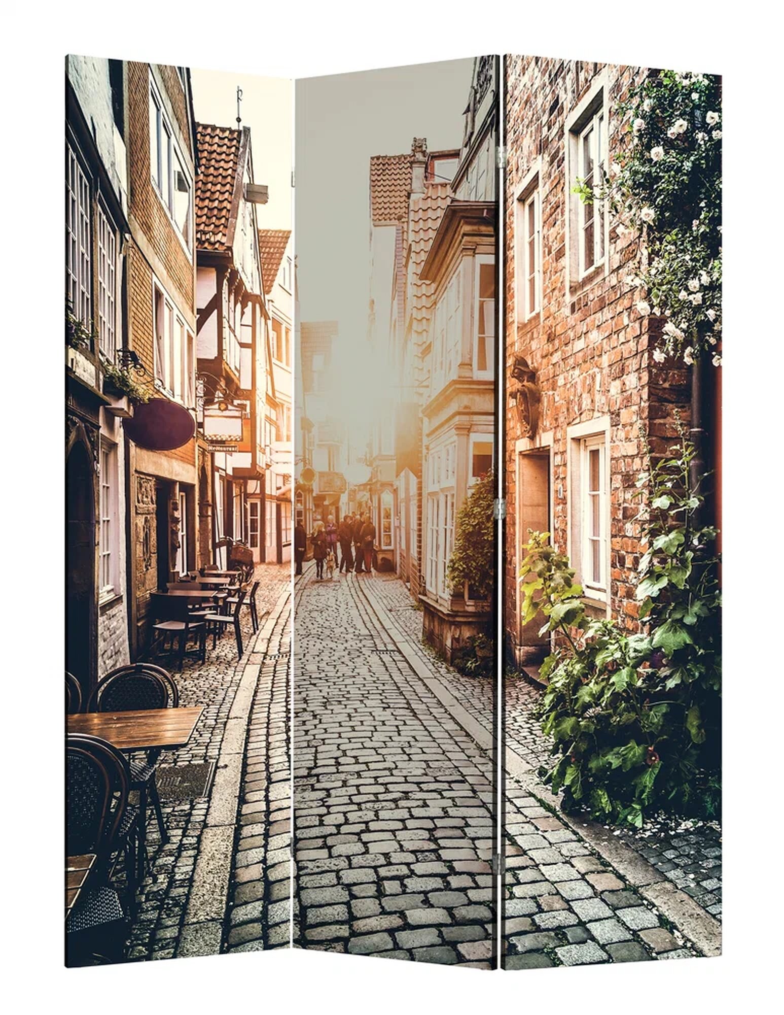 ПВХ ширма перегородка для зонирования Старый город - 3, размер 177х141/47 см