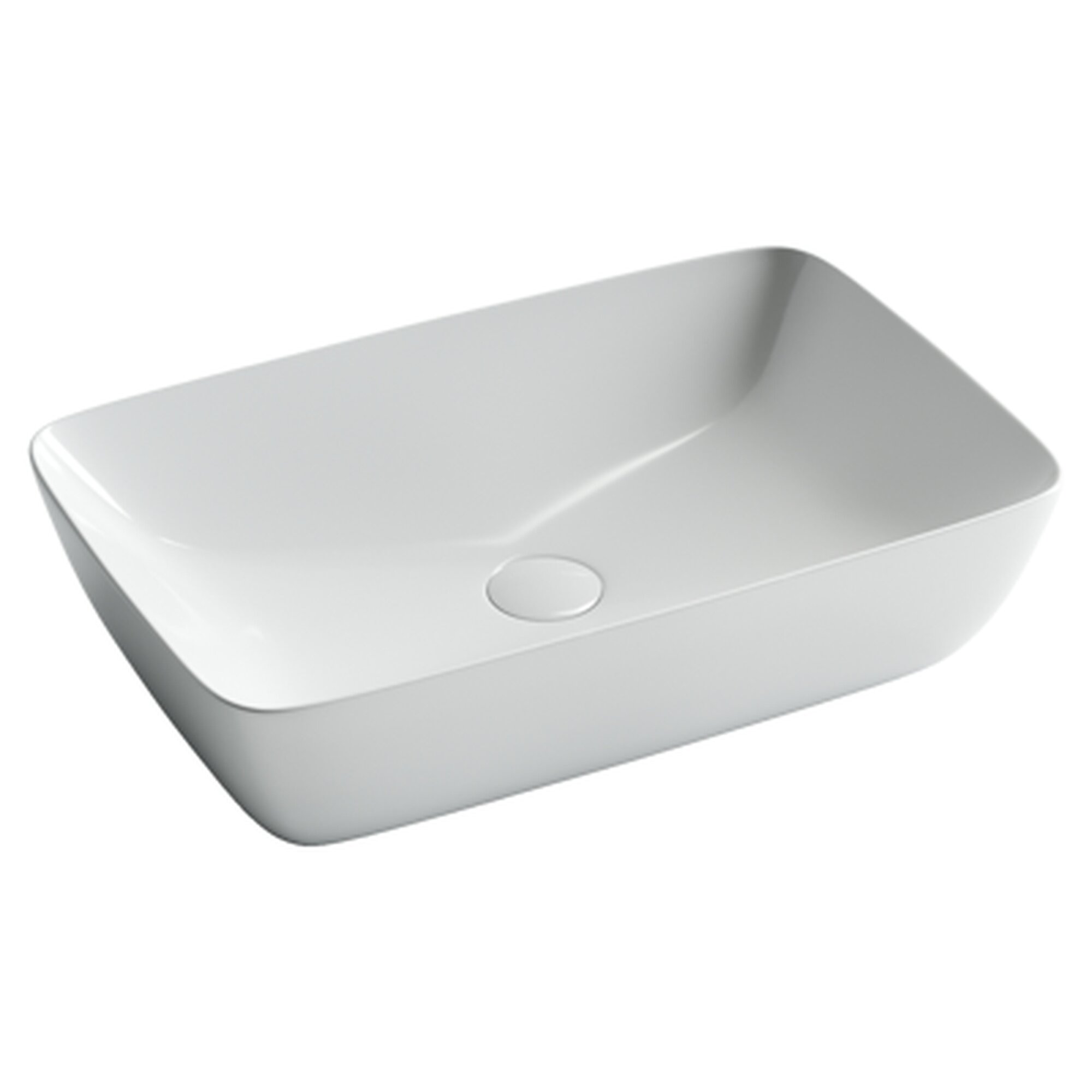 Умывальник чаша Ceramicanova FORM CN2003, накладная, прямоугольная, 590x400x145мм, цвет белый