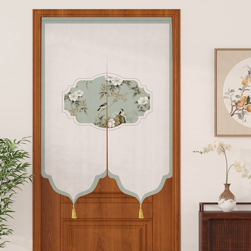 Новая китайская стильная дверная занавеска, домашняя тканевая перегородка, занавеска для спальни, входная блокирующая висячая занавеска, национальный стиль, полузанавеска для гостиной и ванной