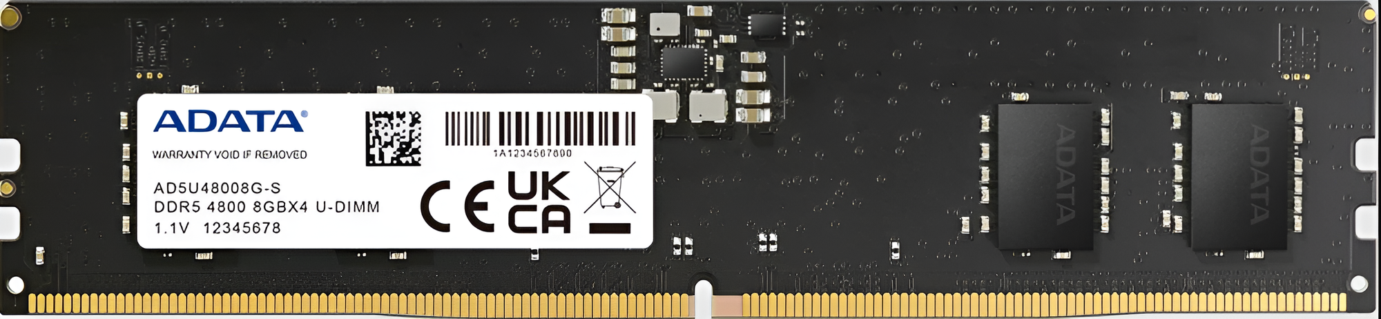 Оперативная память ADATA DDR5 DIMM 8GB 4800МHz (AD5U48008G-S), черный