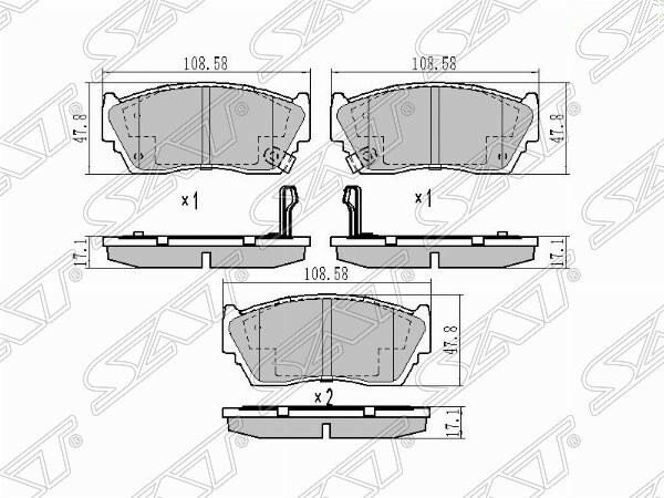 Колодки тормозные спереди SAT ST-41060-50Y90 Nissan AD 90-99 / Sunny 90-00