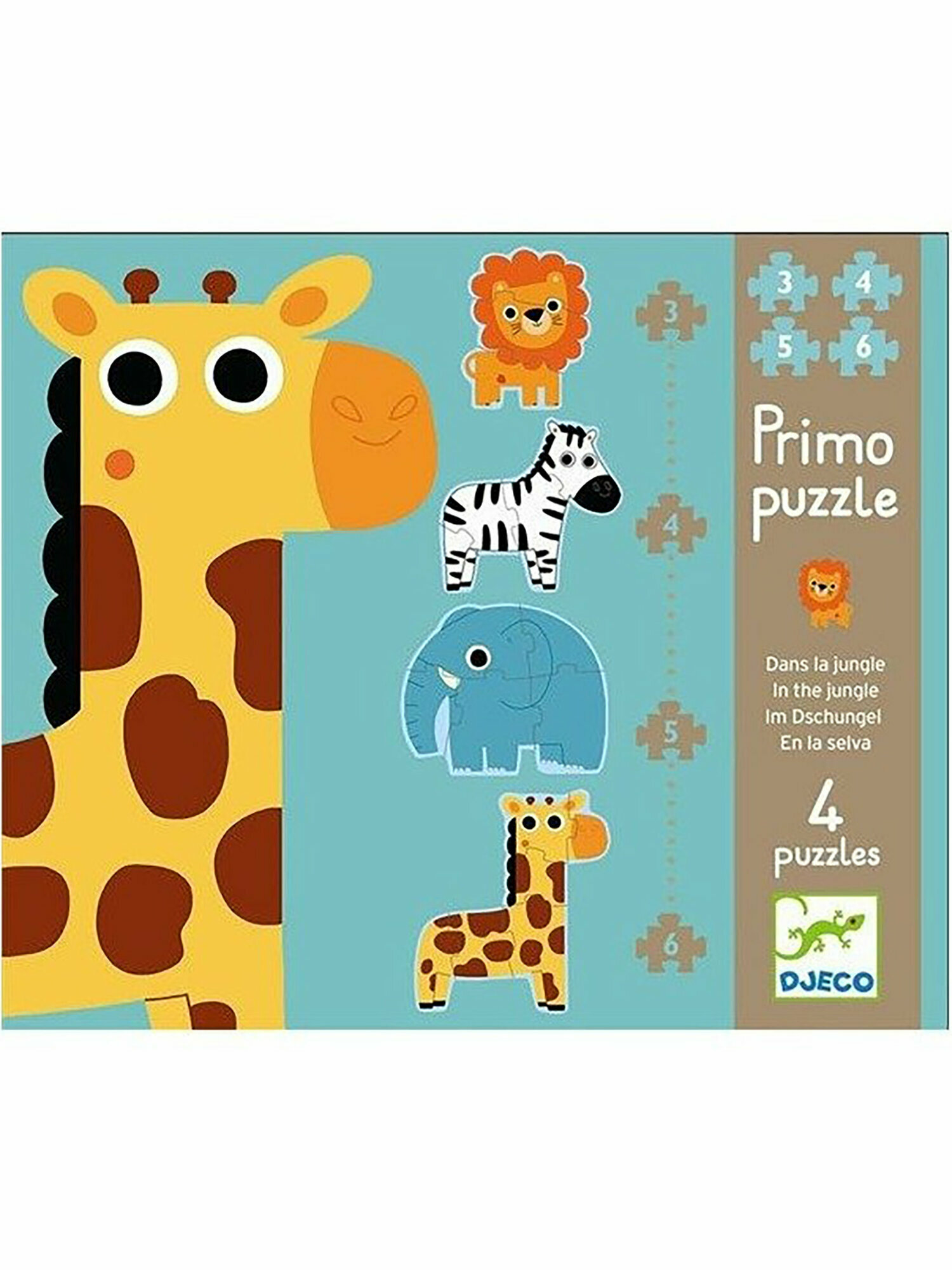 Развивающая деревянная игрушка - головоломка пазл Djeco In the jungle В джунглях