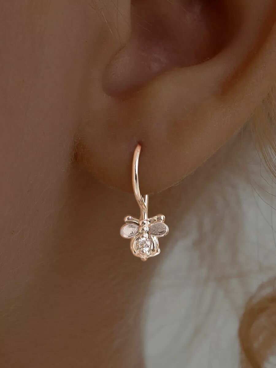 Серьги, 925 проба, фианит
