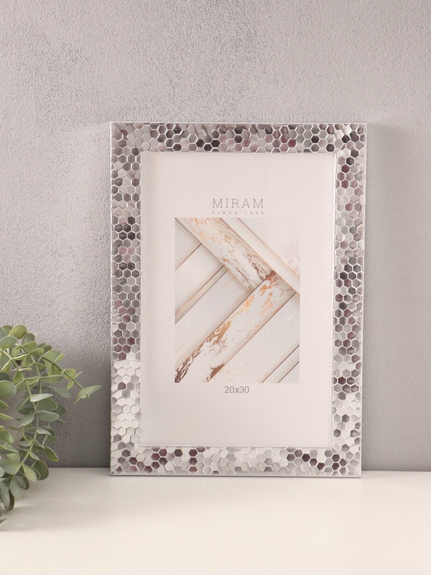 Фоторамка пластик "мирам" 20х30 см, 651628 металлик (пластиковый экран)