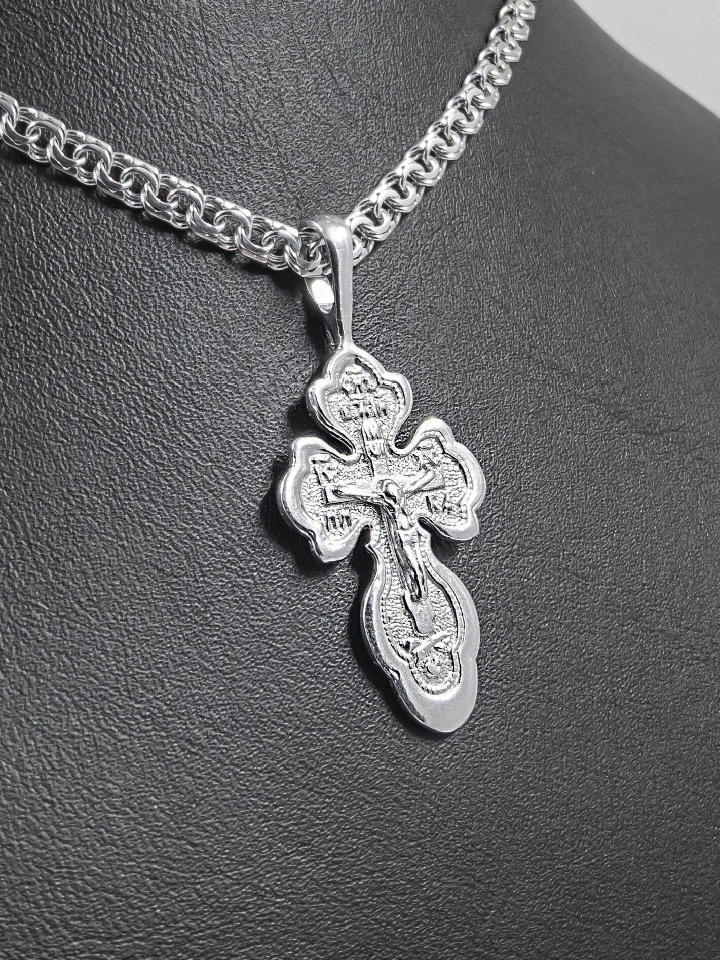 Крестик, серебро, 925 проба, родирование