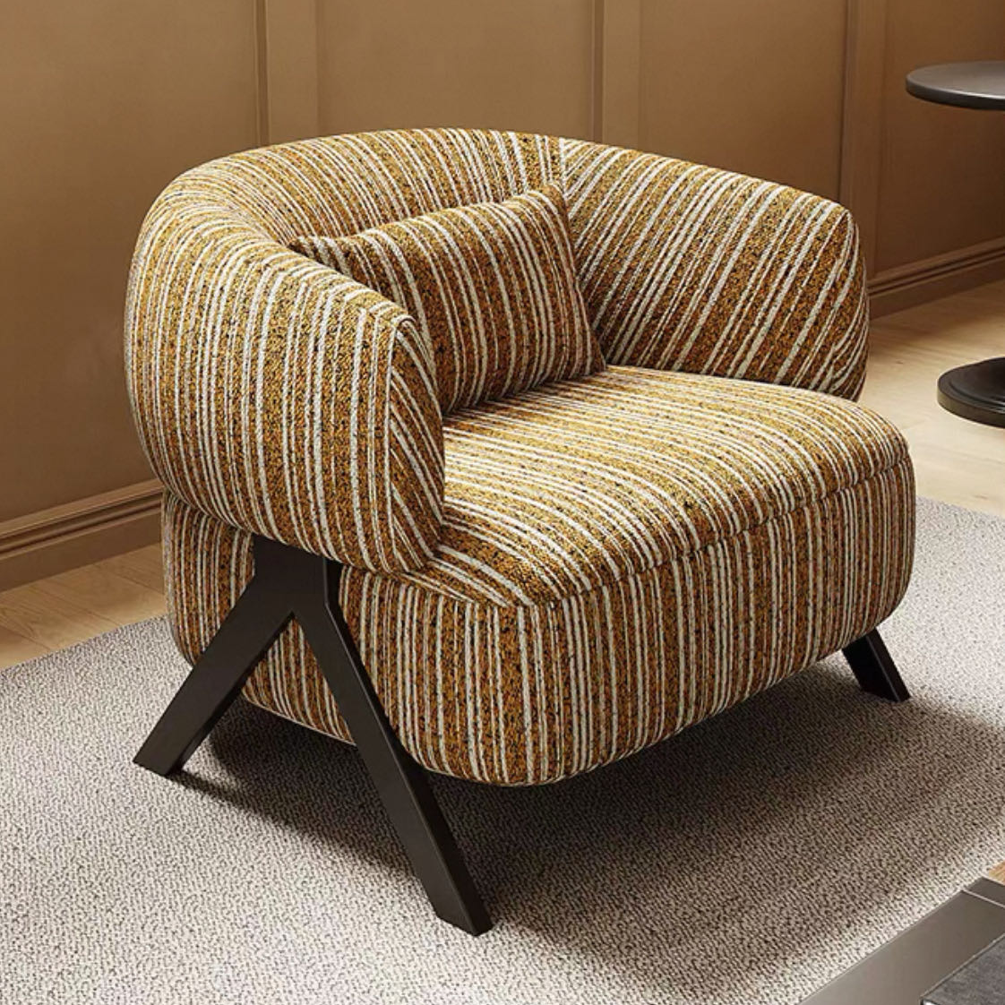 Интерьерное мягкое кресло на ножках Trerio (желто-зеленый)