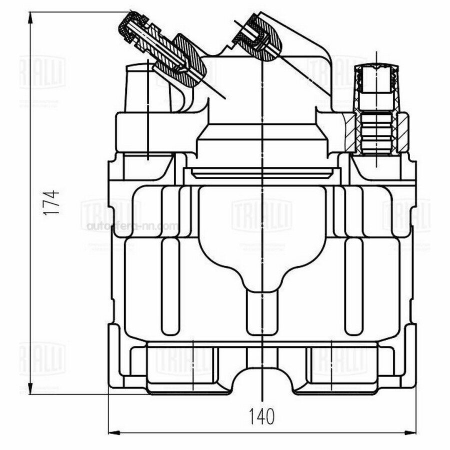 TRIALLI CF203802 Суппорт торм. для а/м BMW 3 E90 (05-)/1 E81/E87 (04-) перед. прав. d=54мм (h=174мм) (CF 203802)