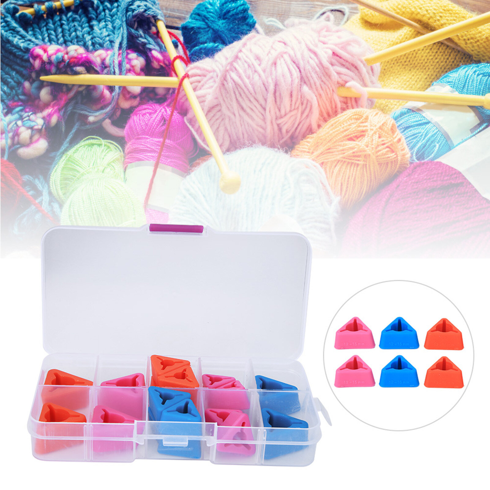 Треугольные наконечники для спиц Силиконовые защитные приспособления для вязания Швейные аксессуары