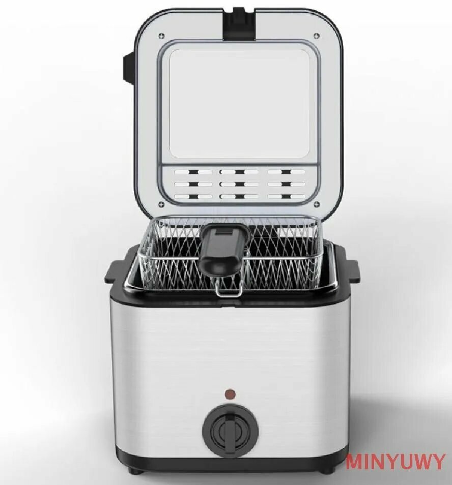 KNOW EASY-фритюрница со съемной чашей быстрый нагрев 2.5л съемная корзина и чаша, корпус из нержавеющей стали