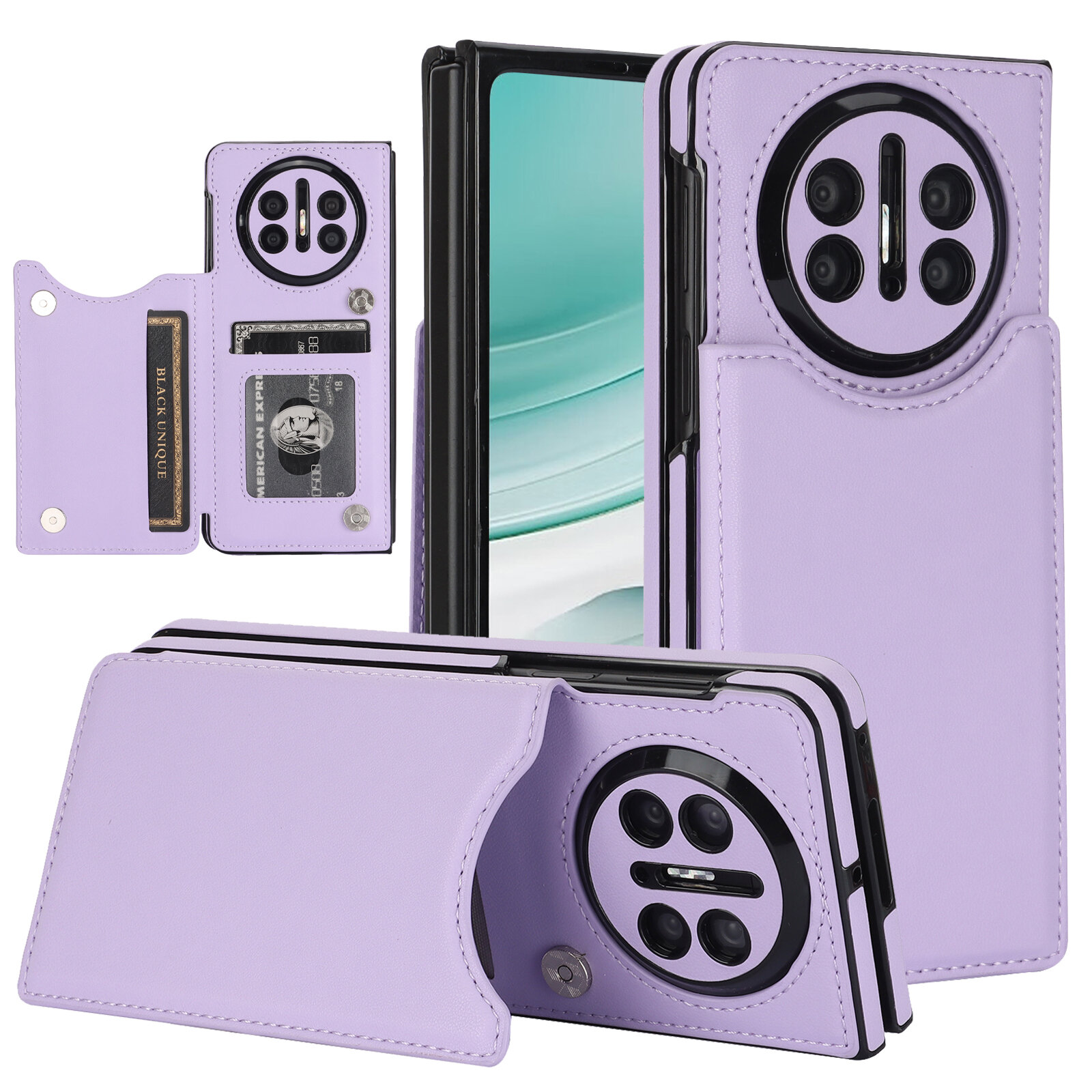 Подходит для Huawei Mate X5 / Хуавей Мате X3 Чехлы для телефонов, Складной многофункциональный кожаный футляр, Мате X5, подставка, soft touch,360° Полная защита, резина, пластик, искусственная кожа,