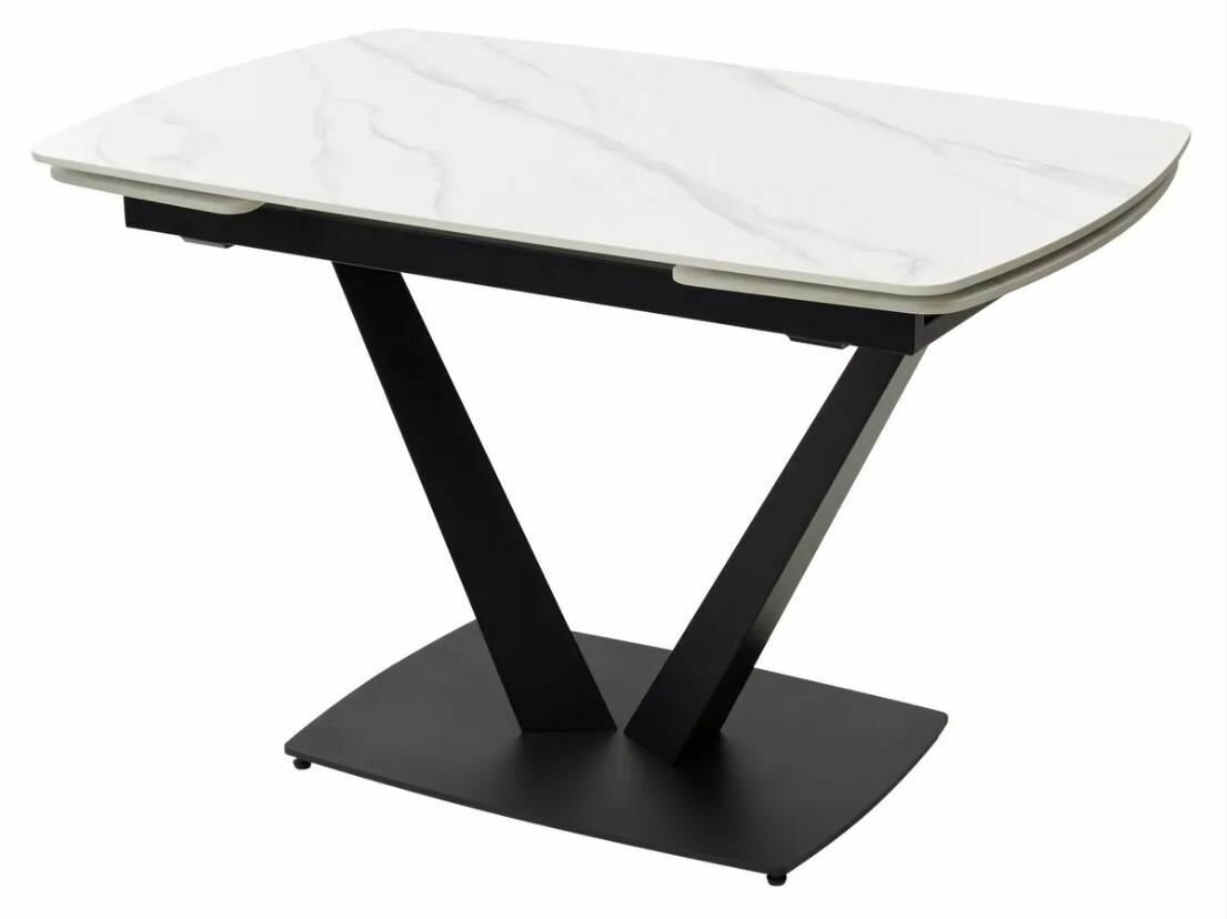 Стол M-City Alatri 120 MATT WHITE MARBLE SOLID CERAMIC / BLACK