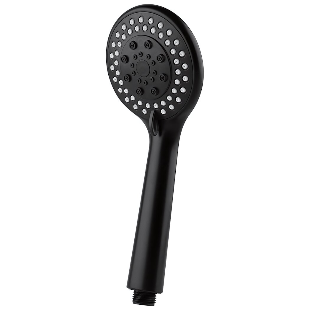 Лейка для душа 100мм, пять режимов, черный цвет, удобная ручка