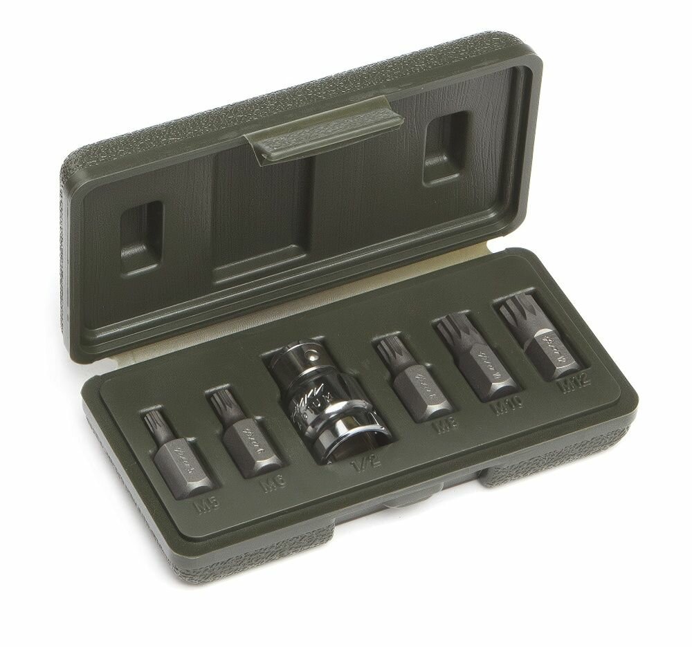 Набор вставок SPLINE 3/8" (М5, М6, М8, М10, М12) L- 30мм 6 шт арт 626686 дело техники