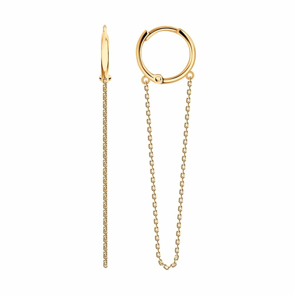 Серьги, красное золото, 585 проба