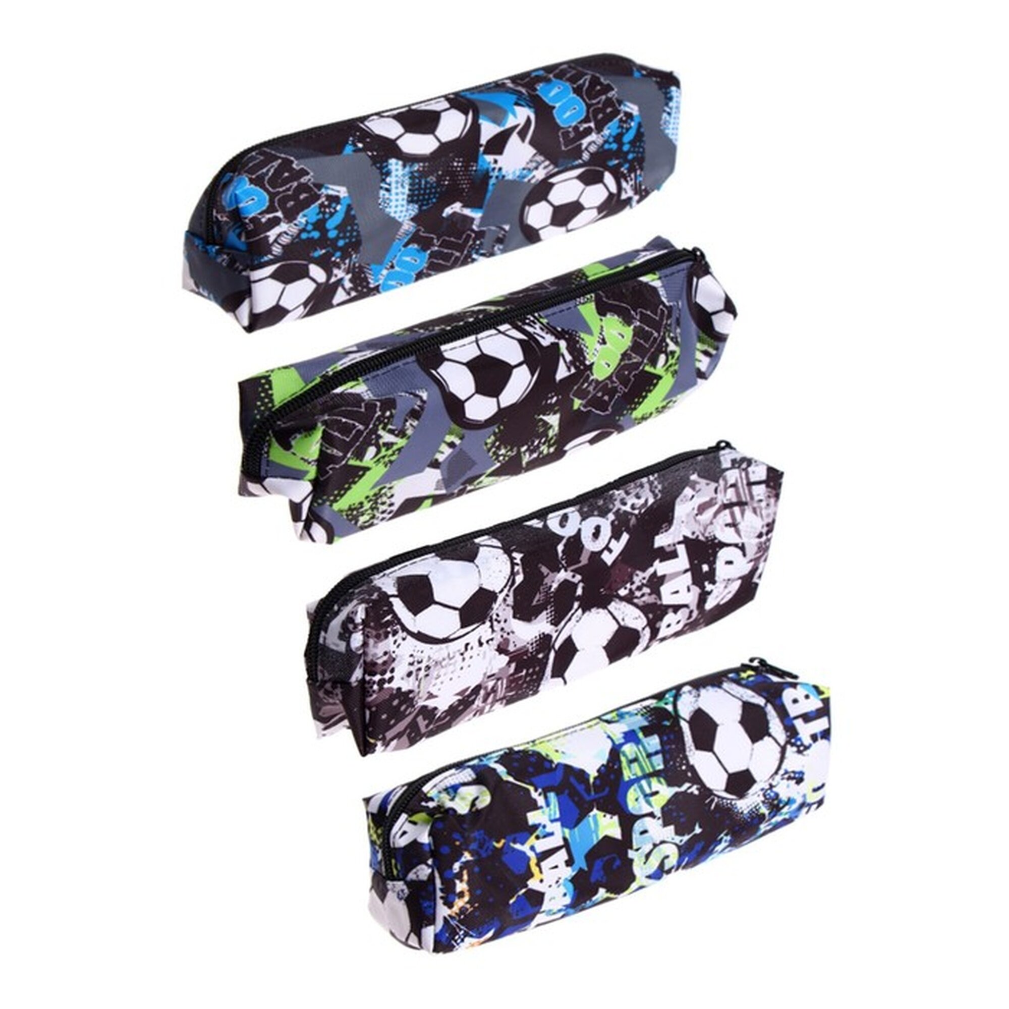 Пенал Calligrata "Футбол", на молнии, для мальчиков, текстиль, цвет микс