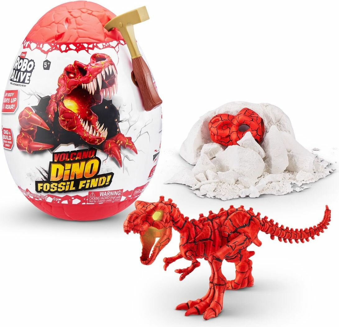 Игровой набор ZURU ROBO ALIVE Яйцо-сюрприз большое 23 см Раскопки динозавра Серия 2 в ассортименте, игрушки для мальчиков, 5+, 71116