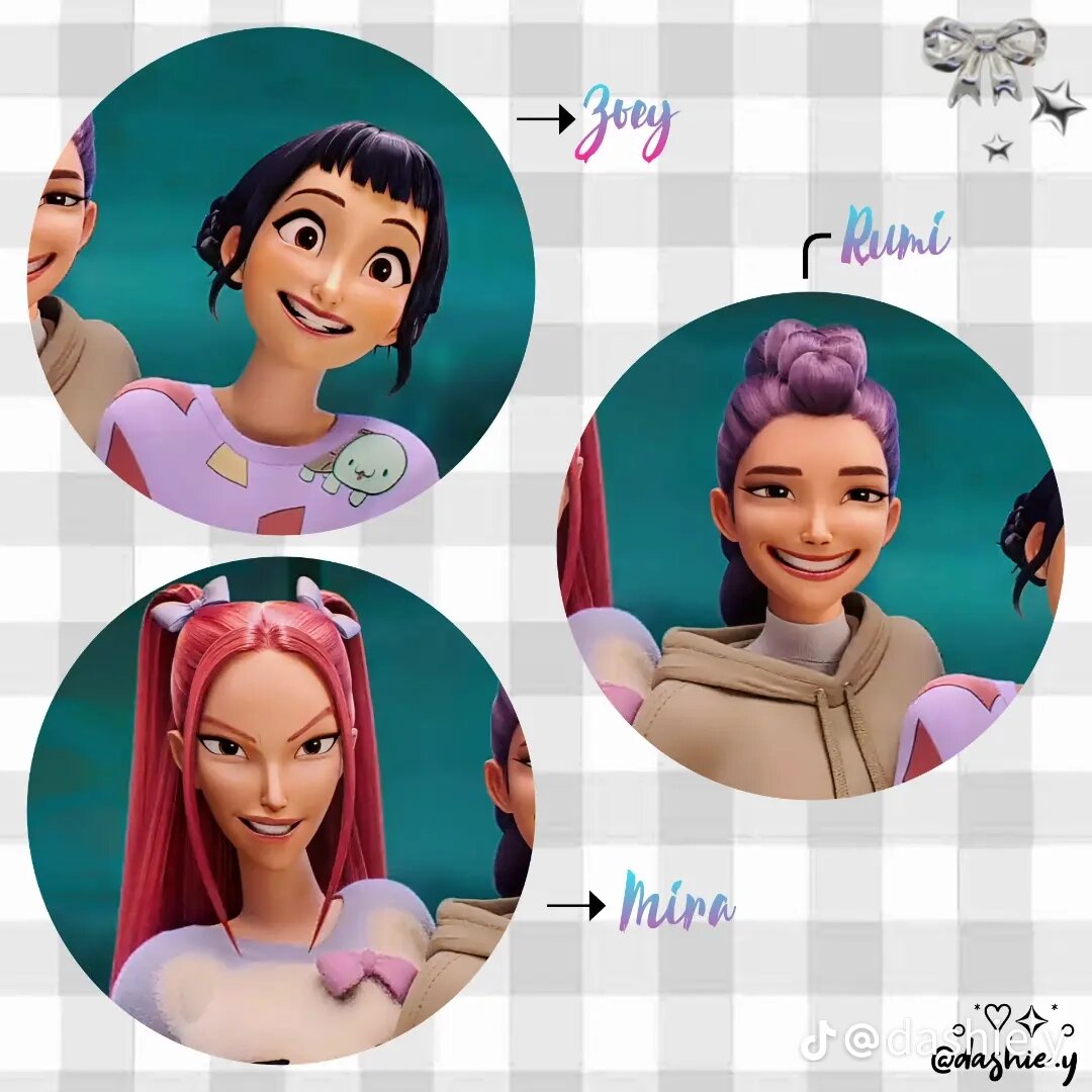 Стикеры/наклейки - K-POP DEMONS HUNTERS, Huntrix, Saja Boys, 5*5 см