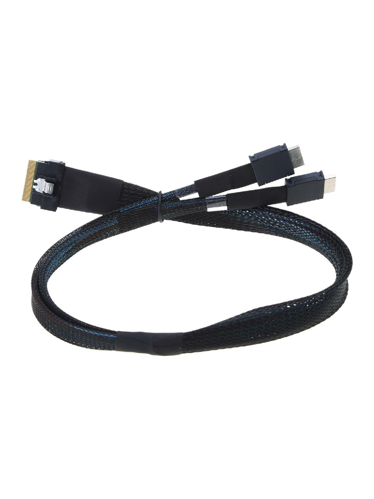 SlimSAS 8X to 2x OCulink 4X, SFF-8654 8i to SFF-8611 4X 4ix2 Converters Cable 50cm 19.7in