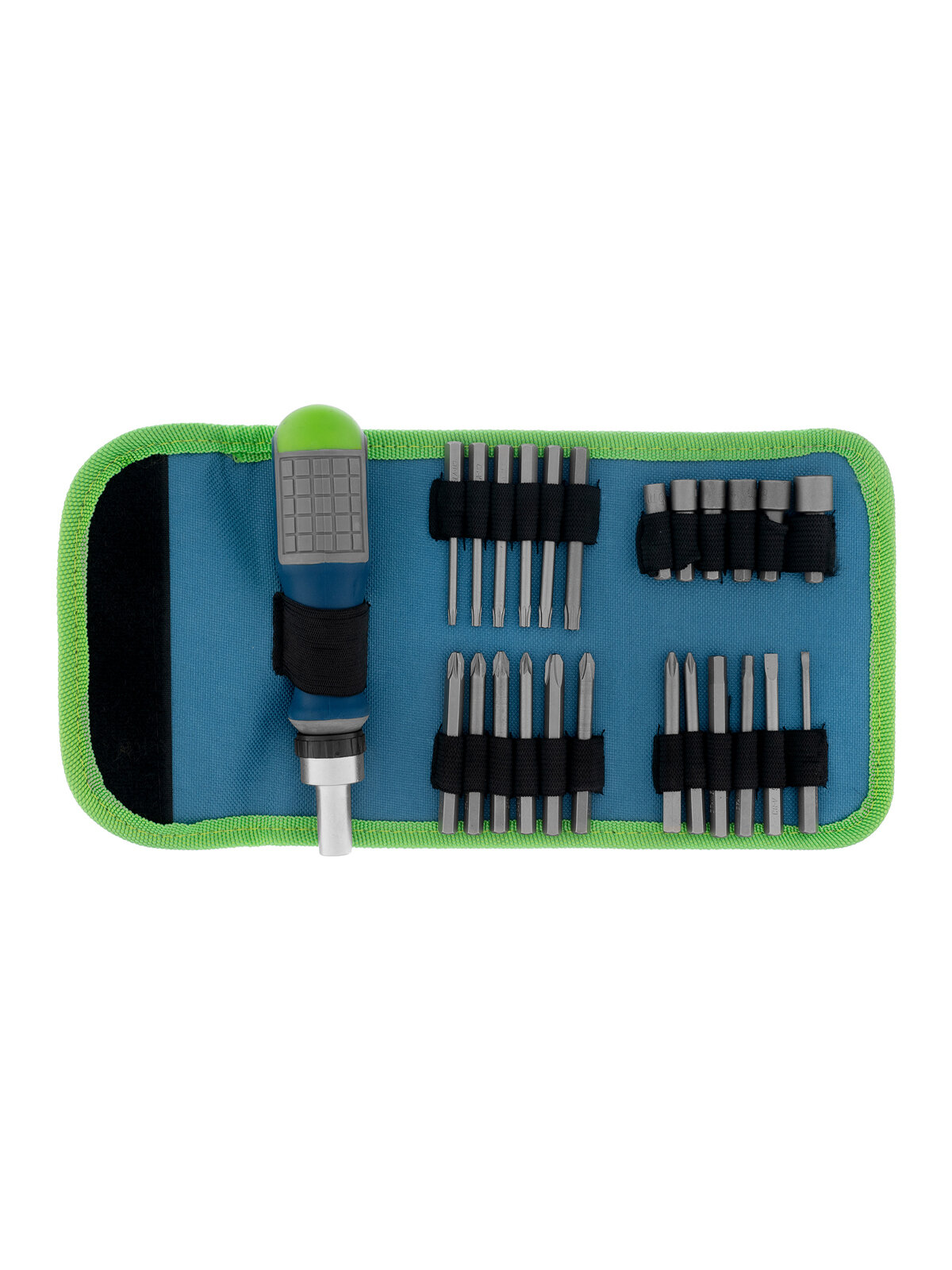 Отвертка реверсивная с набором бит и торцевых головок Сибртех 26 предметов, CrV, чехол 13376