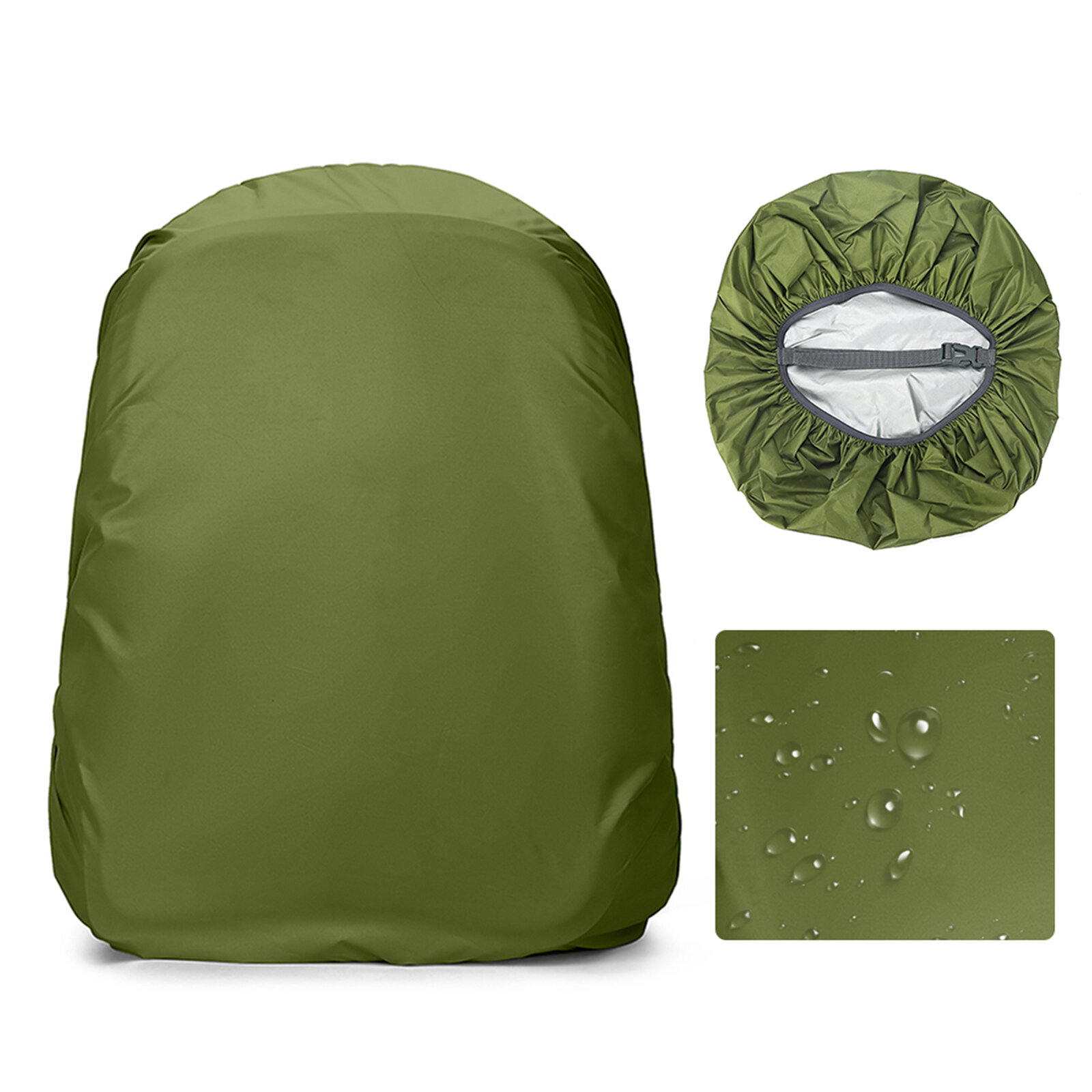 Чехол для рюкзака для женщин и мужчин водонепроницаемый чехол для рюкзака для цикла, кемпинга, походов, альпинизма, бега, рыбалки, цвет: черный/синий/оранжевый/светло-зеленый/темно-зеленый/армейский зеленый, размер: S/М, материал: 190Т полиэстер тафта,