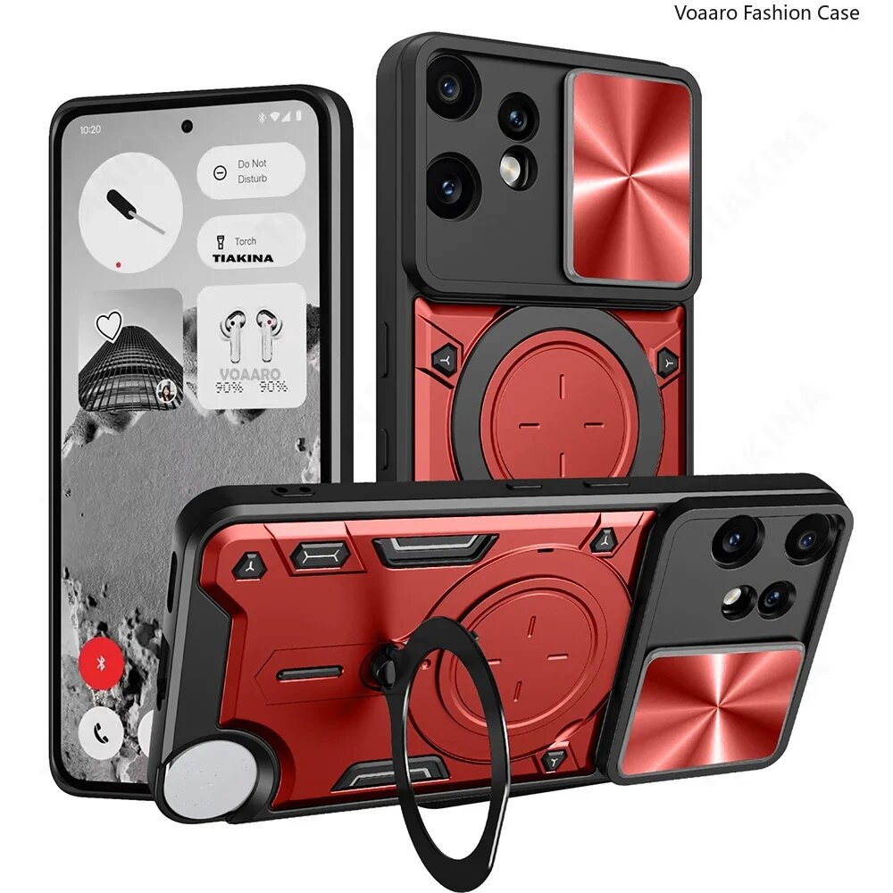 Защита камеры с окном для Nothing CMF Phone 2 Pro 5G Чехол для Nothing CMF Phone 2 Pro Armor Case Ring Stand Cover