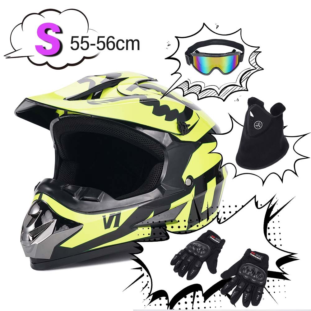 Шлем мотоциклетный S code DOT, для взрослых, внедорожный, 4 части