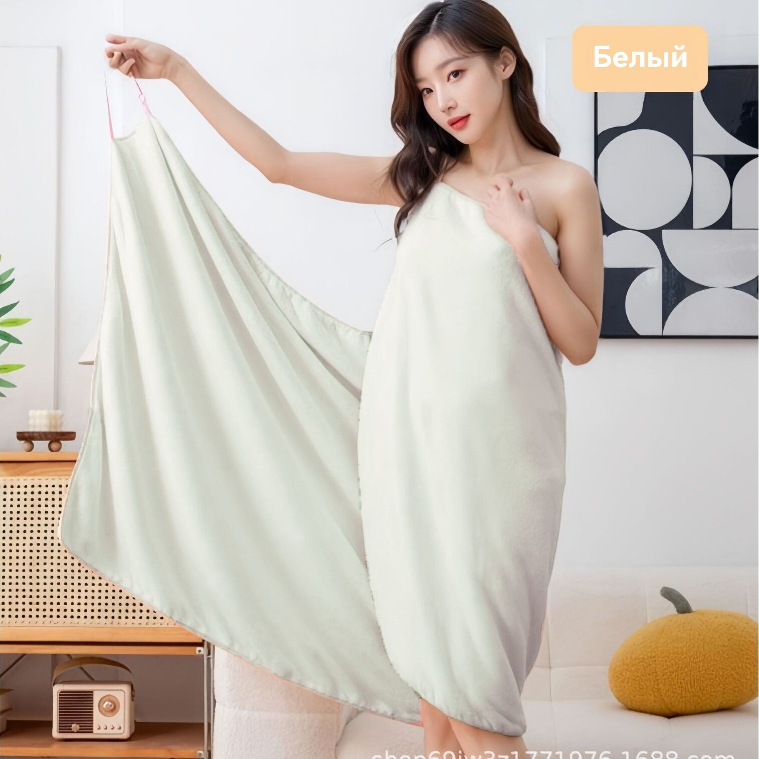 Халат Dolce Vita, коралловый велюр, банный, розовый, без рисунка, 70x160 см