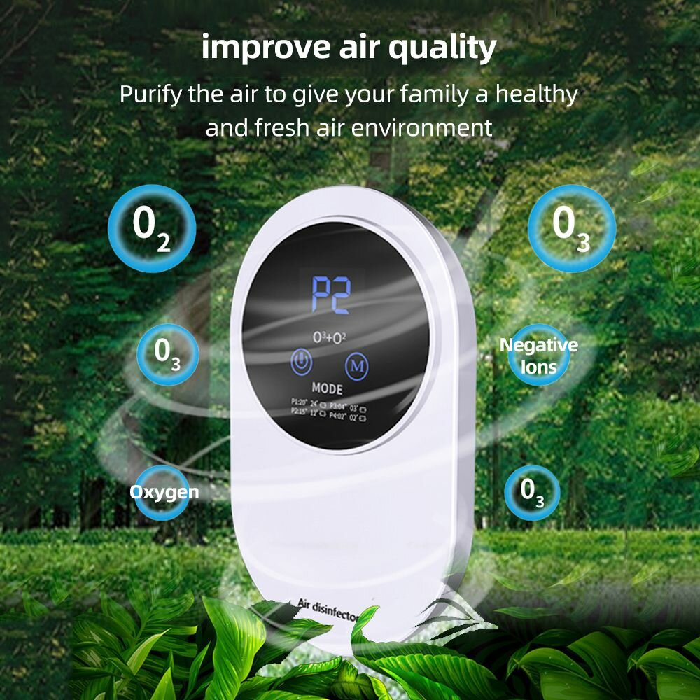 Компактный очиститель воздуха с ионизатором и озонатором 100 мг/ч для дома и авто