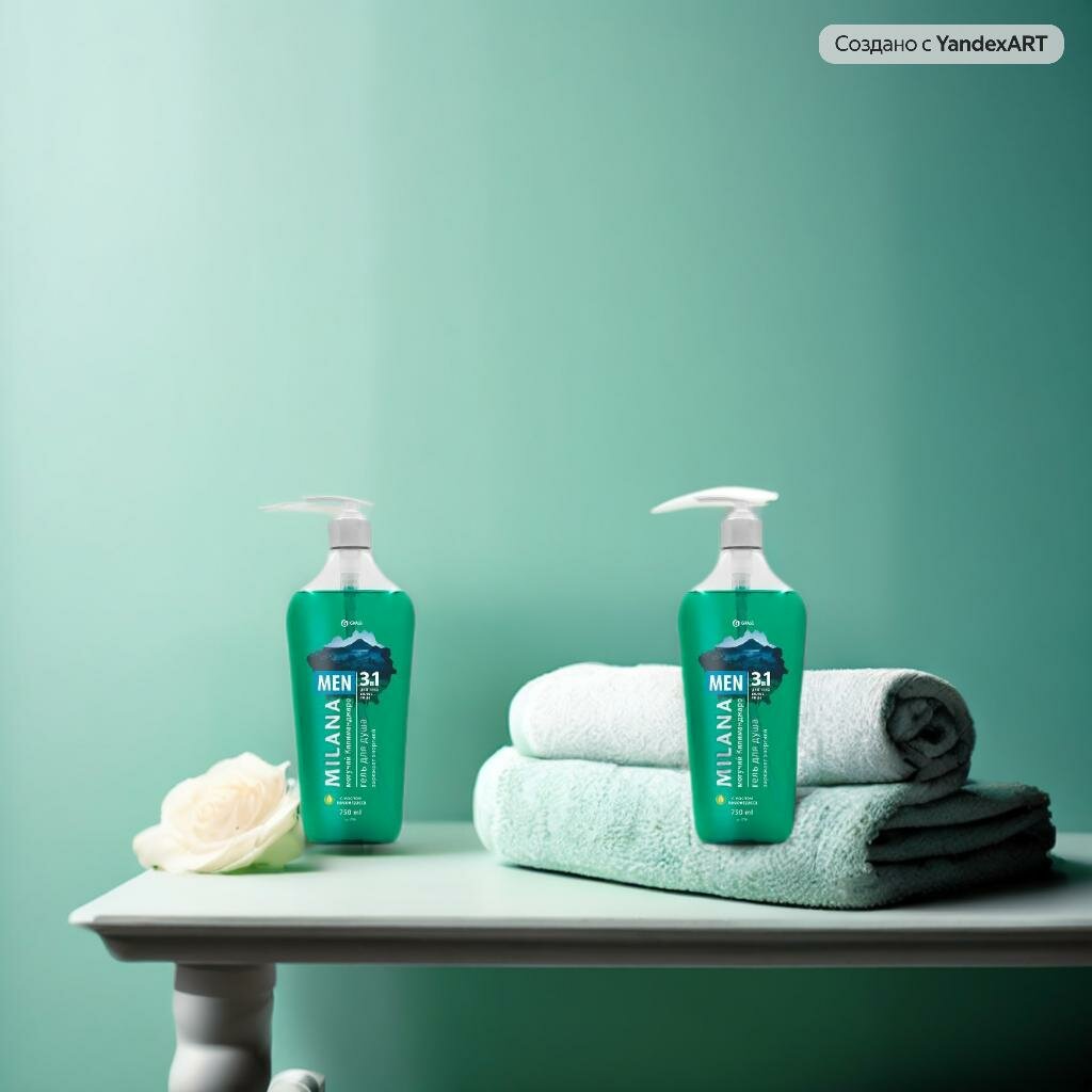 Гель для душа Grass Milana men , могучий килиманджаро с маслом лемонграсса, 750 мл, 2 уп