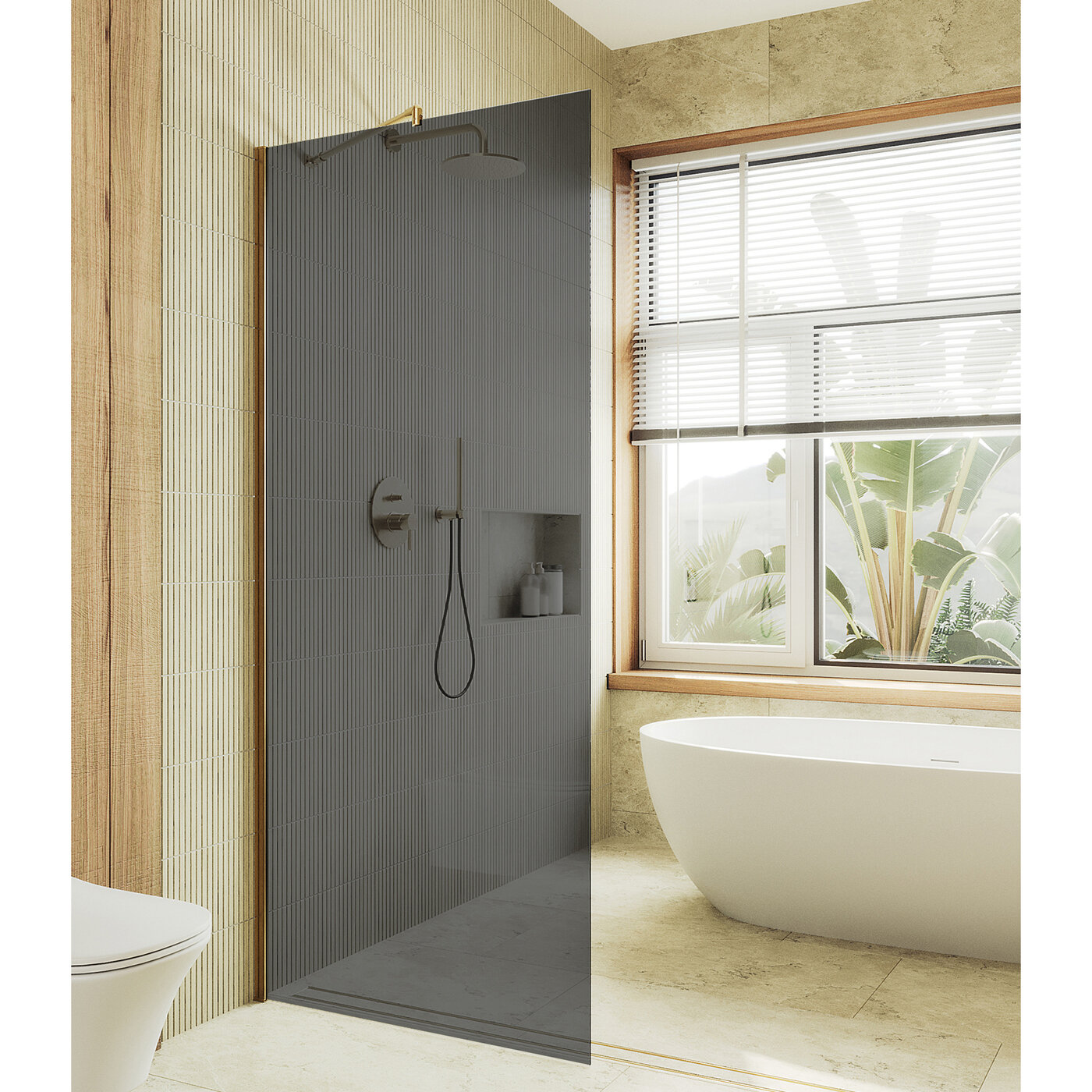 Душевая перегородка MaybahGlass 195х99 MGD-1355-3ш