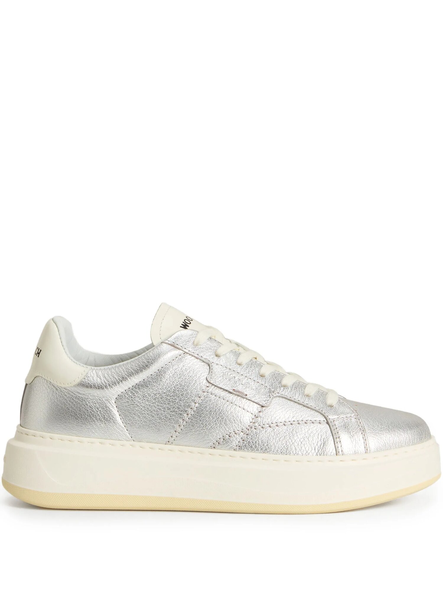 Кроссовки Metallic-leather platform sneakers